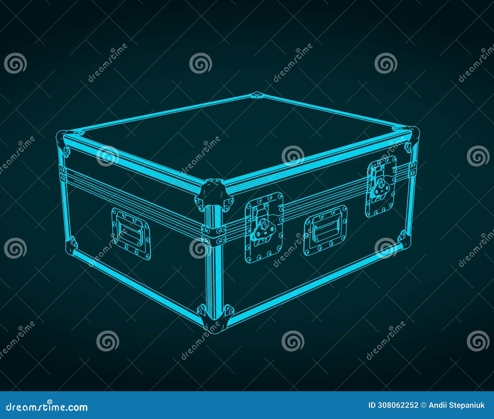 Road Case for Stage Equipment Isometric Blueprint Stock Vector ...