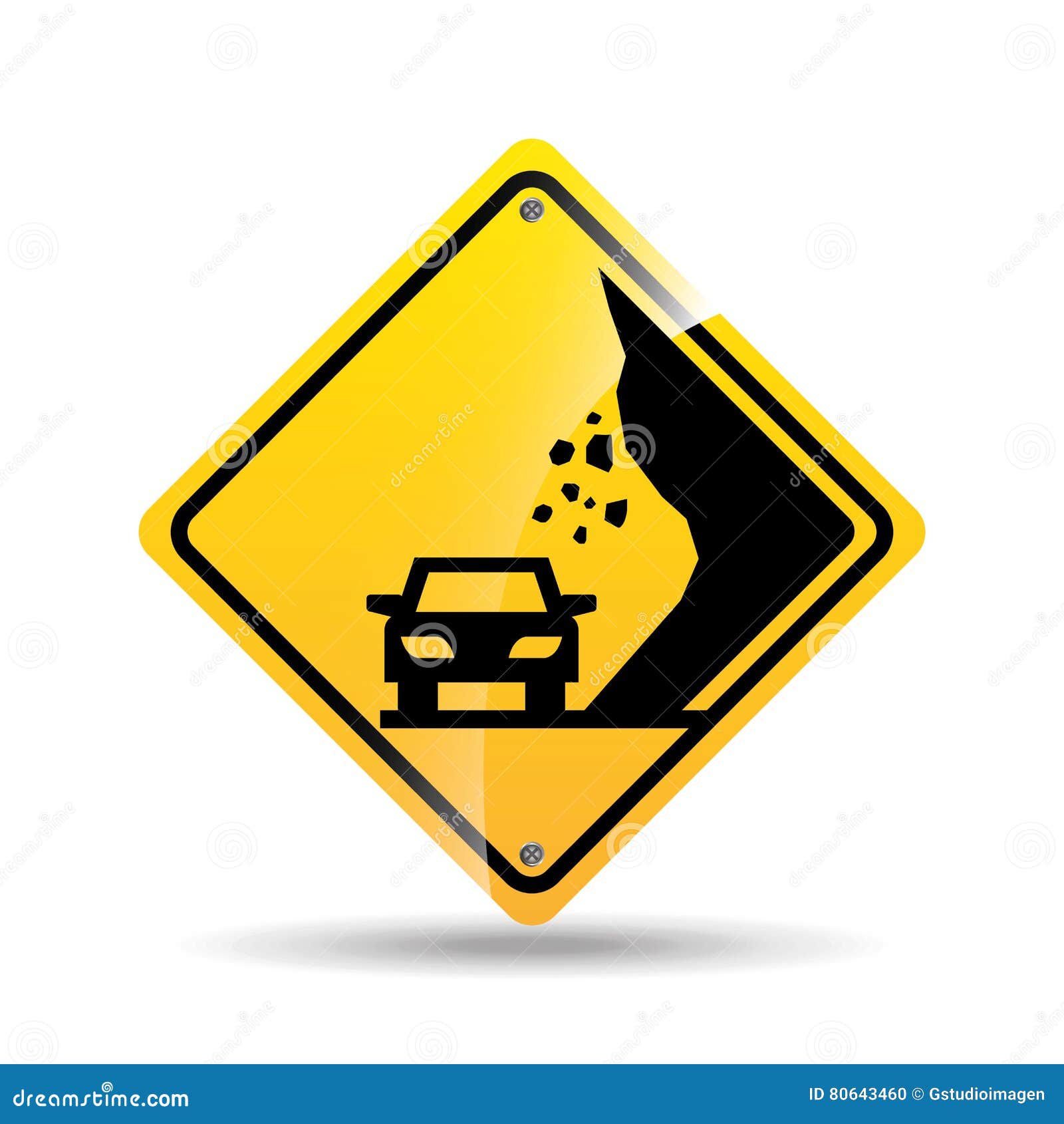 Road caution icon stock vector. Illustration of barrier - 80643460