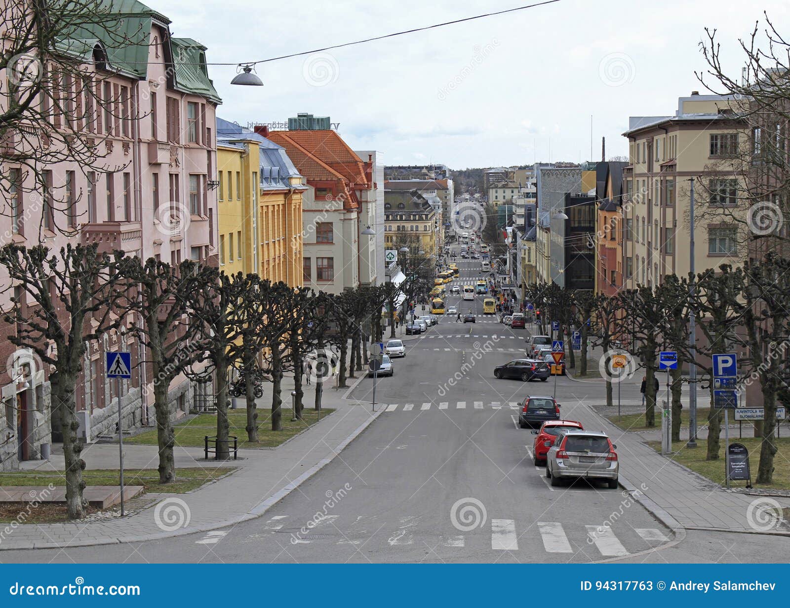 Road in the Center of Turku, Finland Editorial Stock Photo - Image of ...