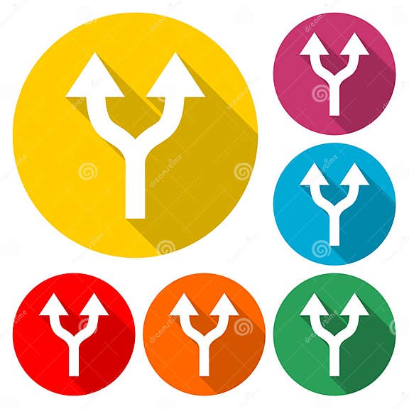 Road choice, Arrows icon stock vector. Illustration of left - 160761087