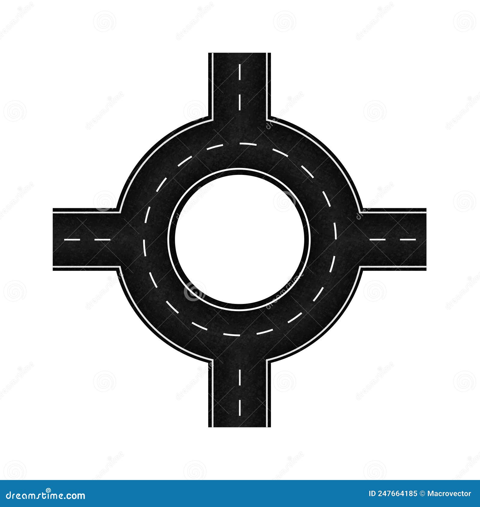 Road Circle Intersection Composition Stock Vector - Illustration of ...