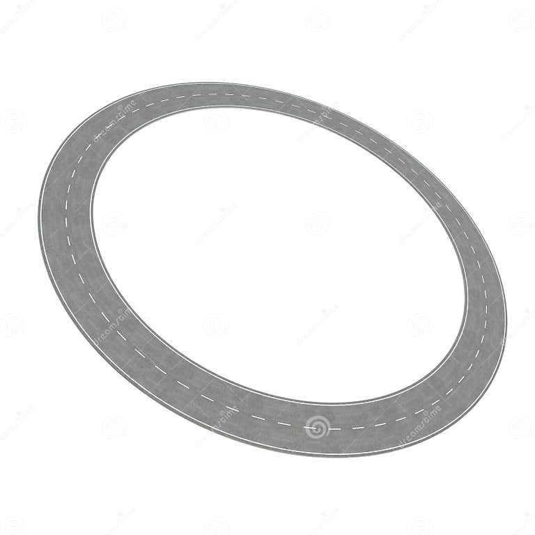 Road Circle on White Background. 3d Illustration Stock Illustration ...