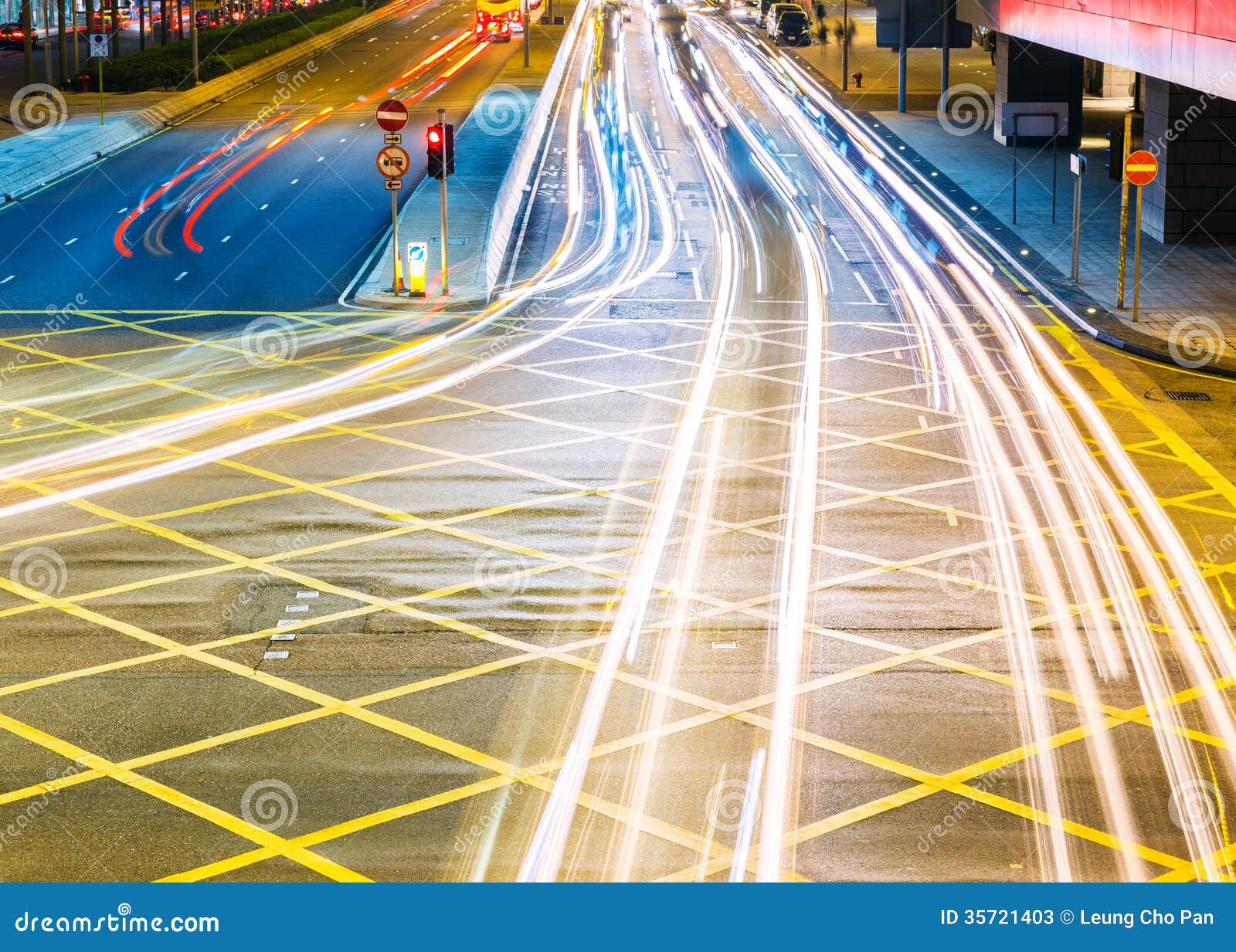 Road in city light trails stock image. Image of blur - 35721403