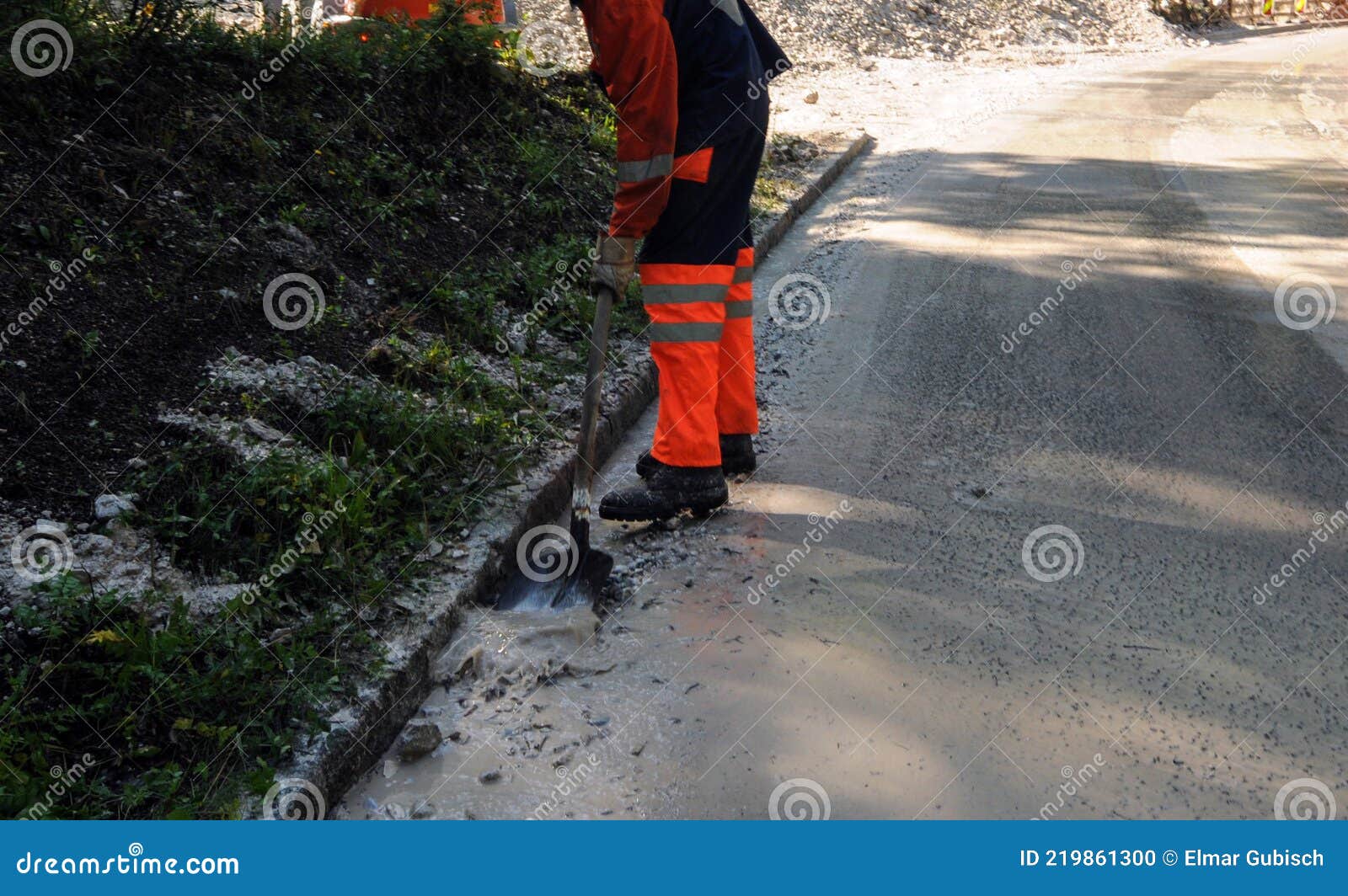 Road Cleaning and Road Maintenance Stock Photo - Image of roadway ...