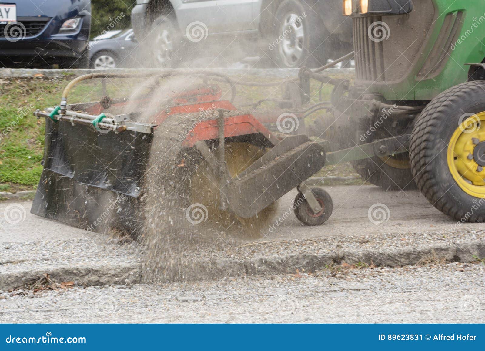 Road cleaning with sweeper stock image. Image of municipal - 89623831