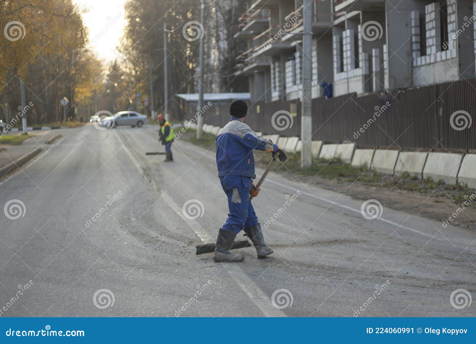 Road Cleaning. Workers are Cleaning the Highway Editorial Photo - Image ...