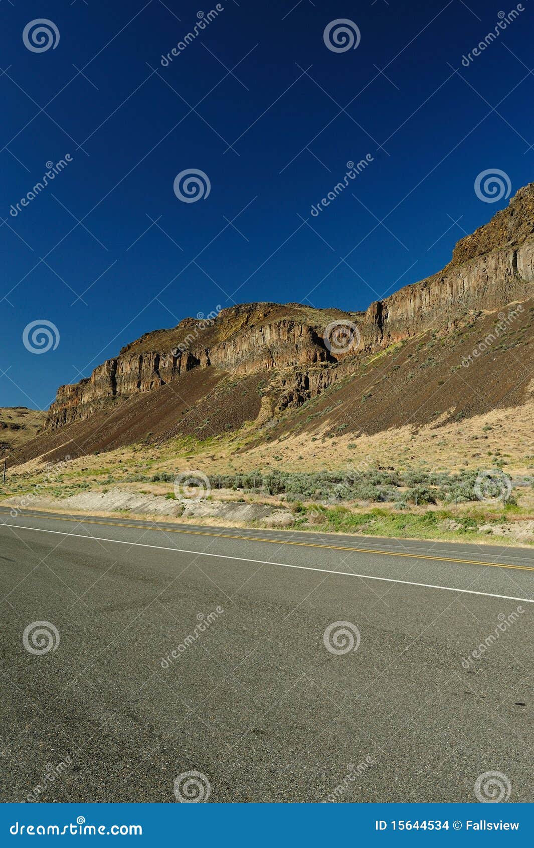 Road and cliff stock photo. Image of stone, blue, washington - 15644534