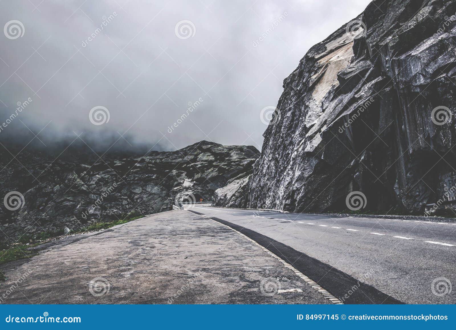 Road Beside Cliffs Picture. Image: 84997145
