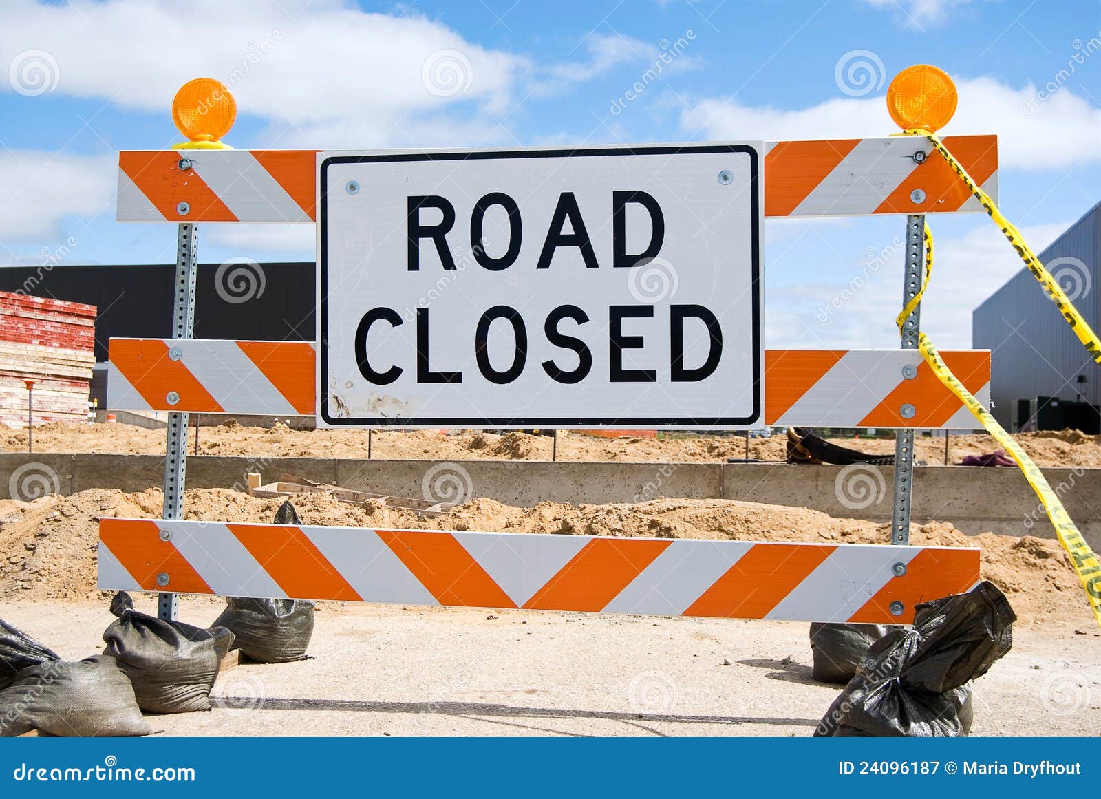 Road Closed stock image. Image of cloud, vivid, boundary - 24096187