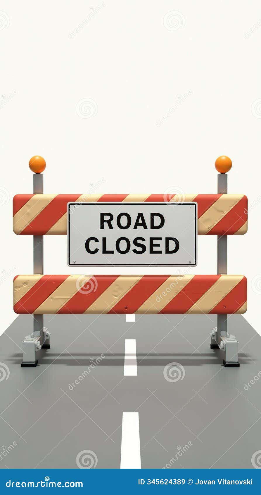 Road Closed Barricade for Construction and Improvement Project Warning ...