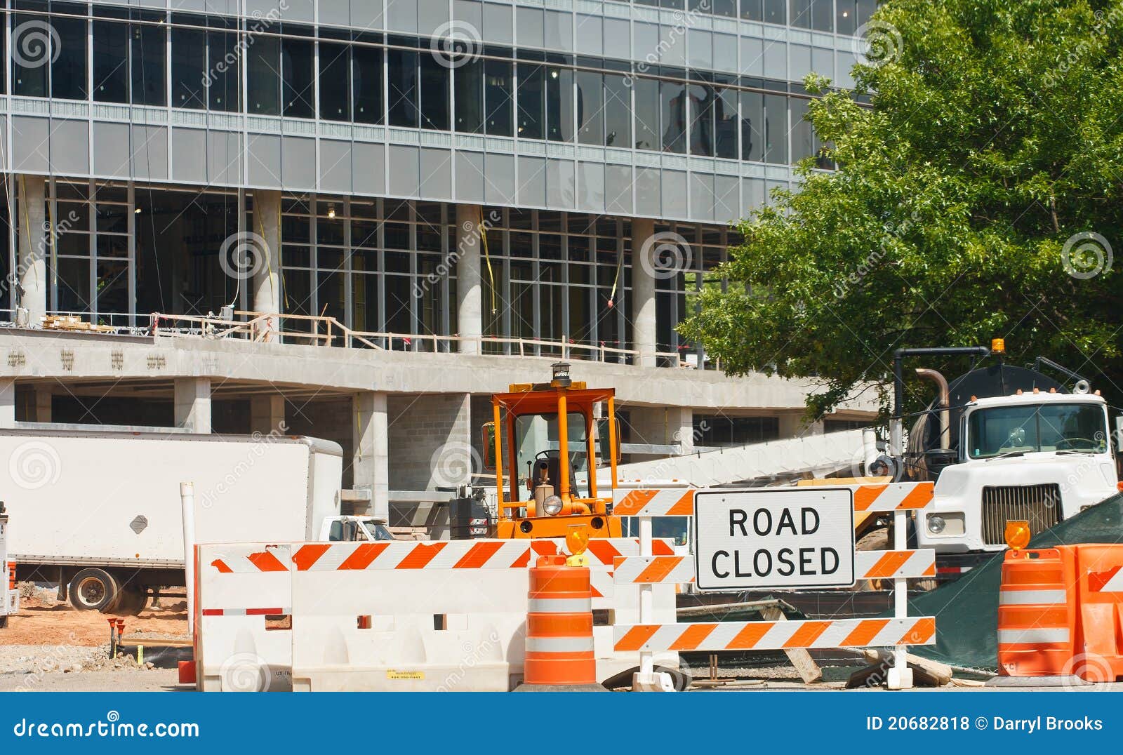 Road Closed at Construction Site Stock Photo - Image of construction ...