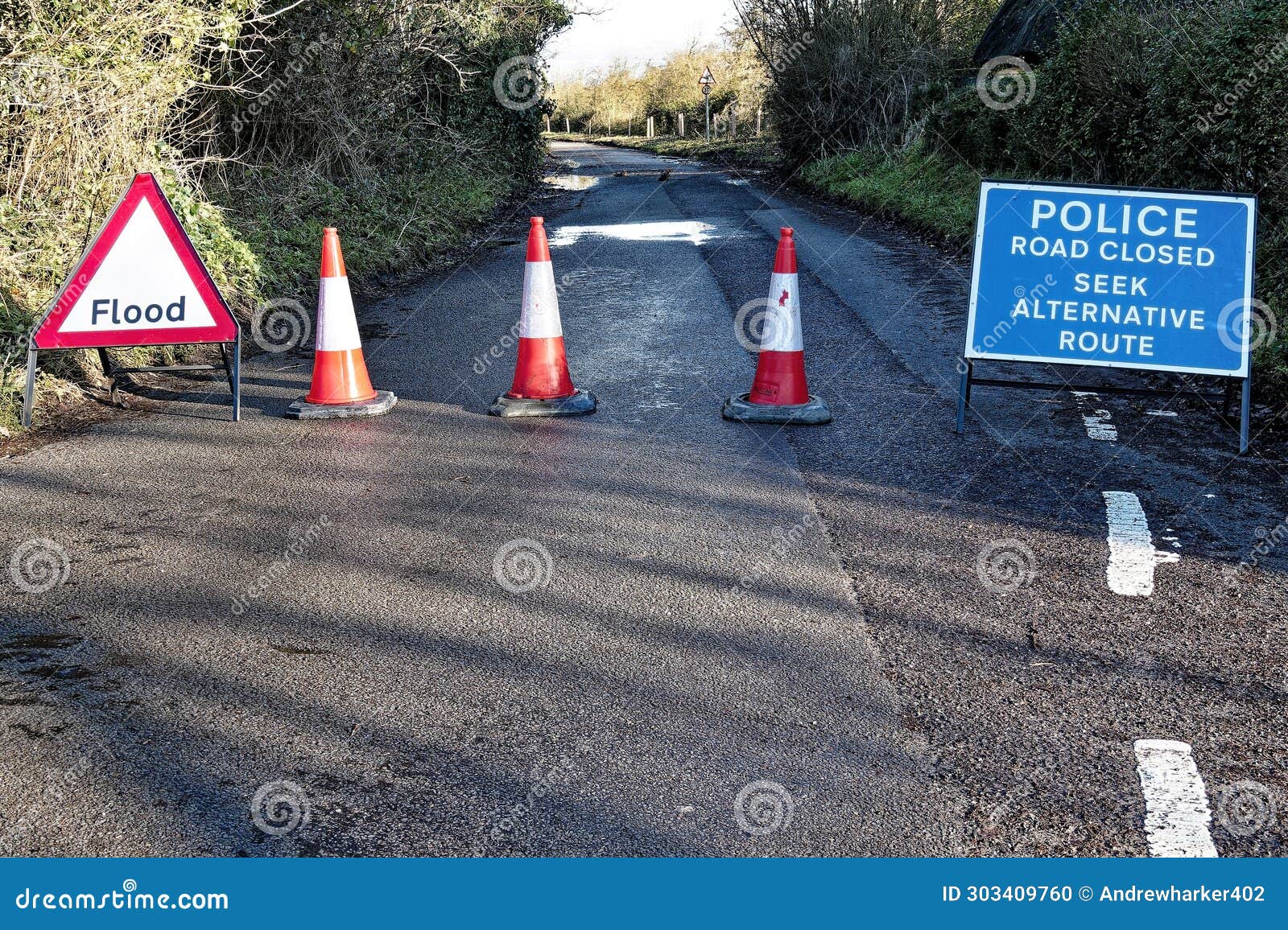 Road Closed Due To Flooding Editorial Image - Image of police, henk ...