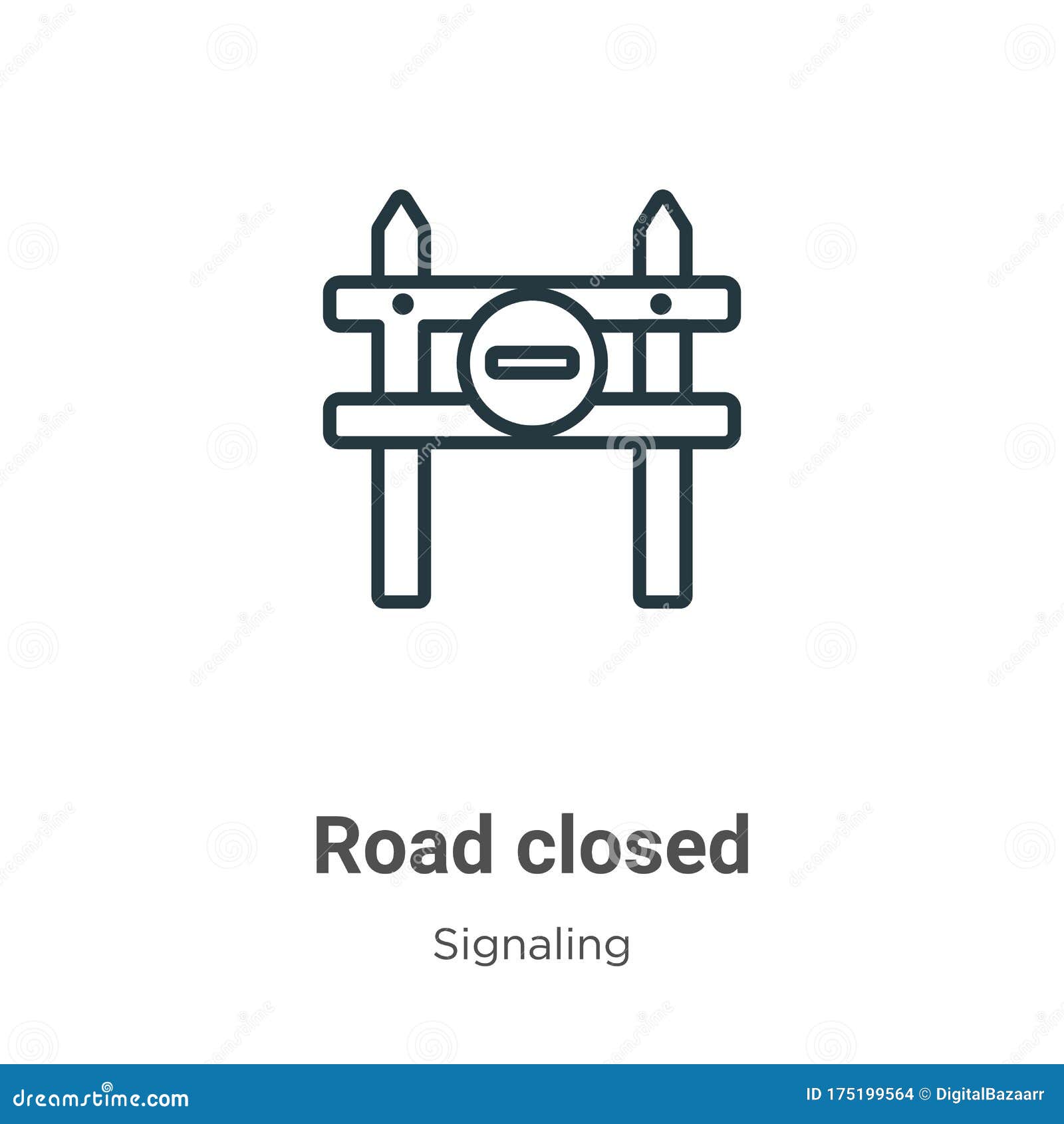 Road Closed Outline Vector Icon. Thin Line Black Road Closed Icon, Flat ...