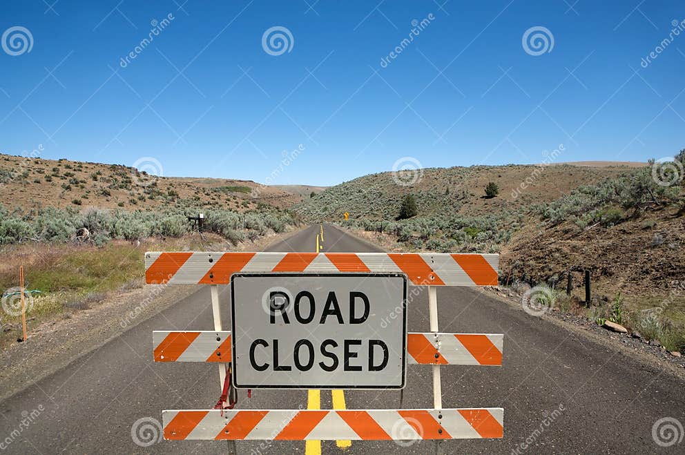 Road closed sign stock photo. Image of closed, strip - 17032984