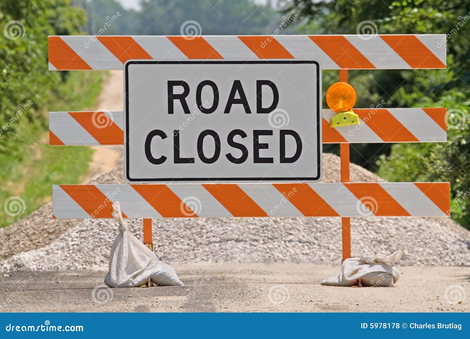 Road Closed Sign stock photo. Image of traffic, horizontal - 5978178