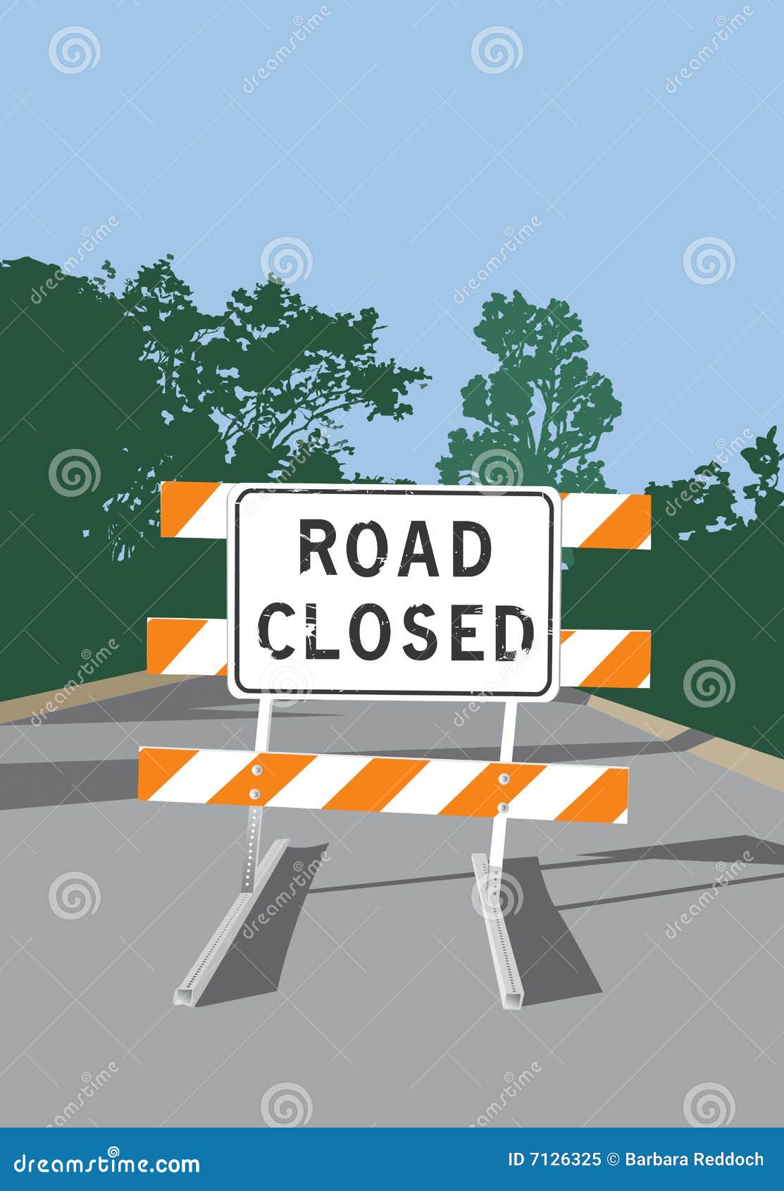 Road Closed Sign stock vector. Illustration of empty, blockade - 7126325
