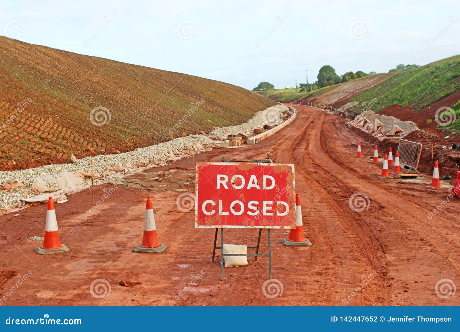 Road Bypass Construction Site Stock Photo - Image of closed, cutting ...