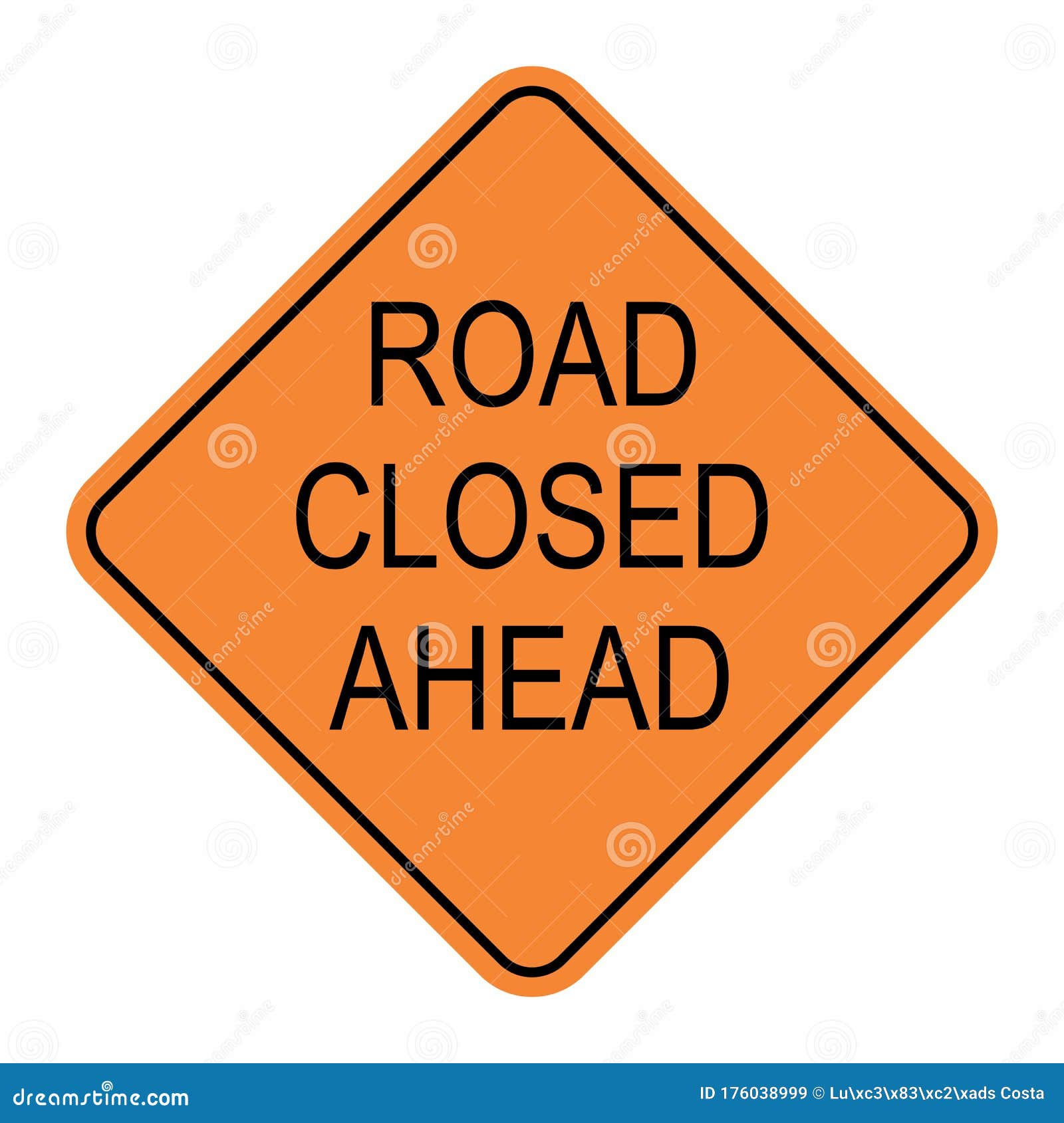 Road closed sign stock illustration. Illustration of metal - 176038999