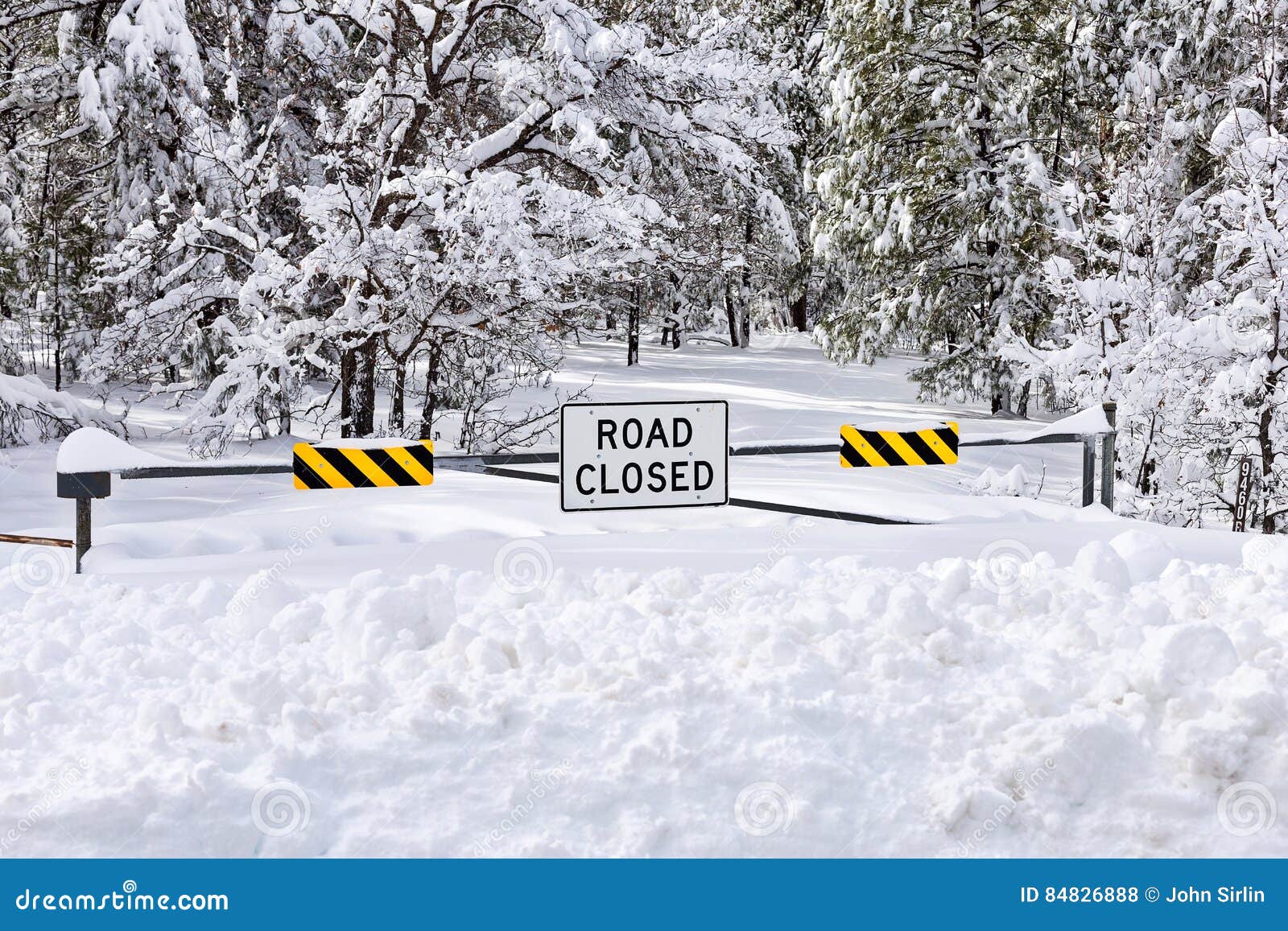 Road closed sign stock photo. Image of travel, snowy - 84826888