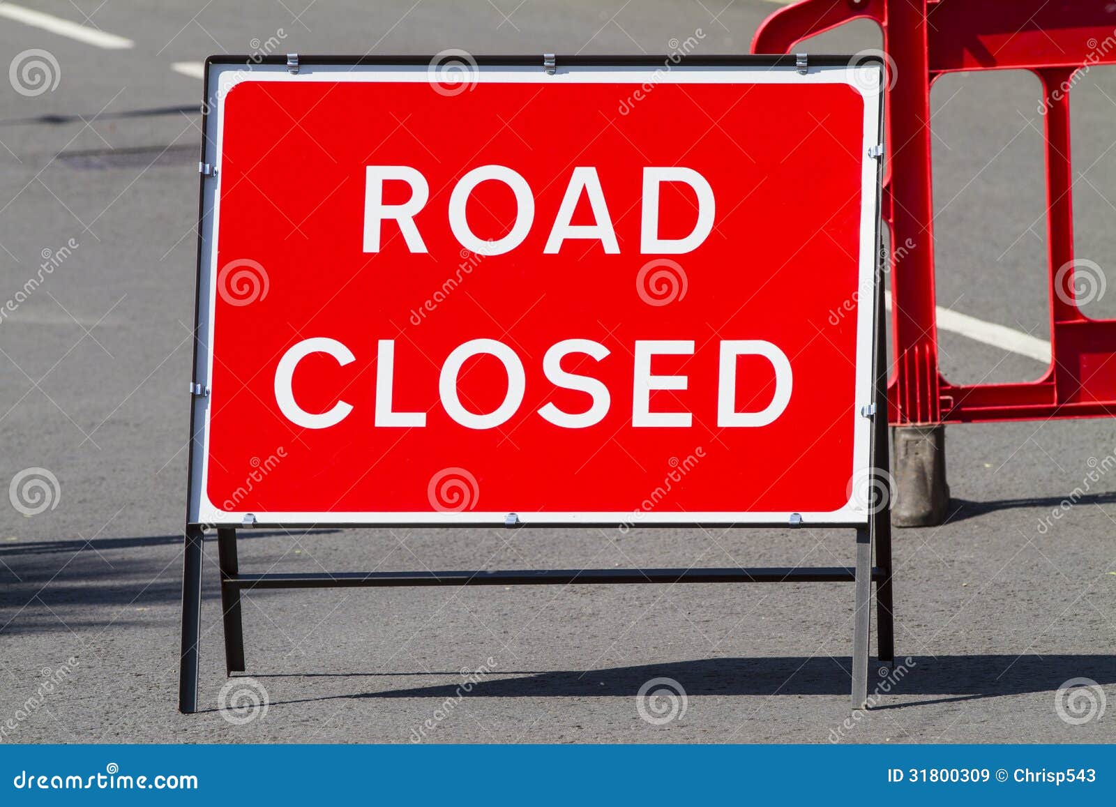 Road closed sign stock image. Image of barrier, highway - 31800309