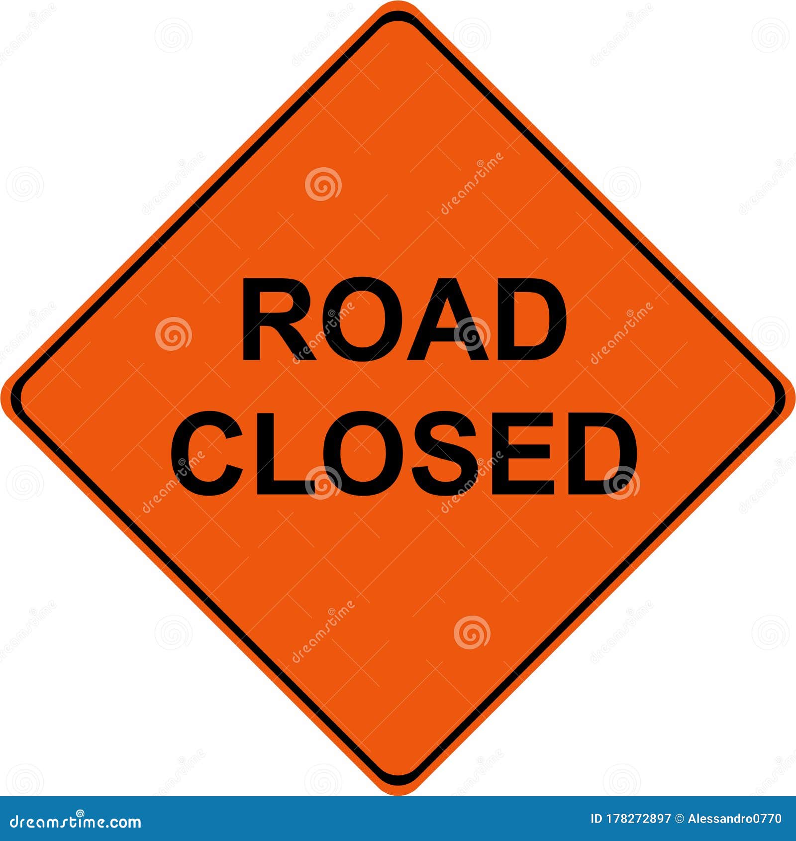 Road Closed warning sign stock illustration. Illustration of transport ...