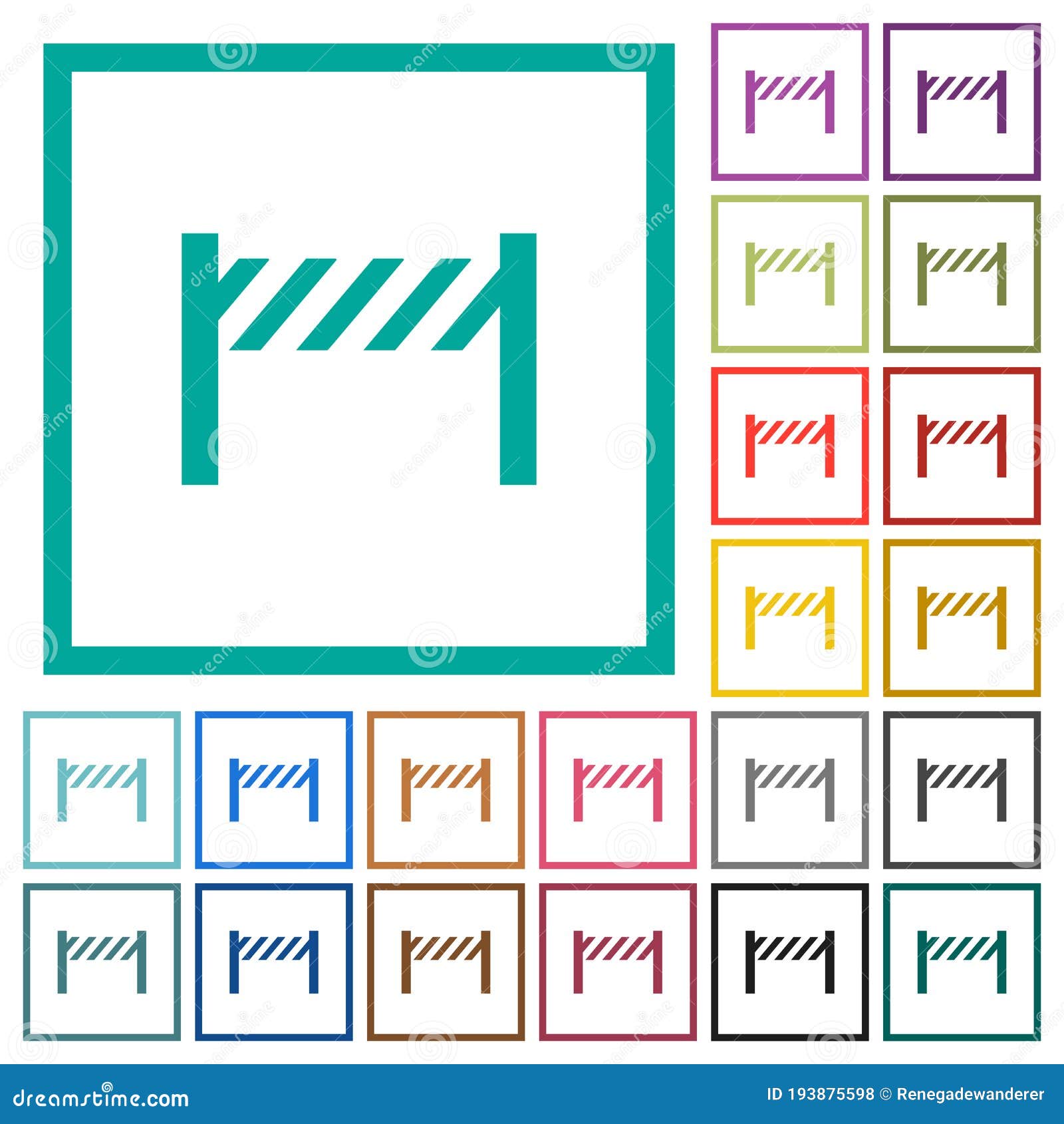 Fence Flat Line Icons Set. Wood Fencing, Metal Profiled Sheet, Wire ...