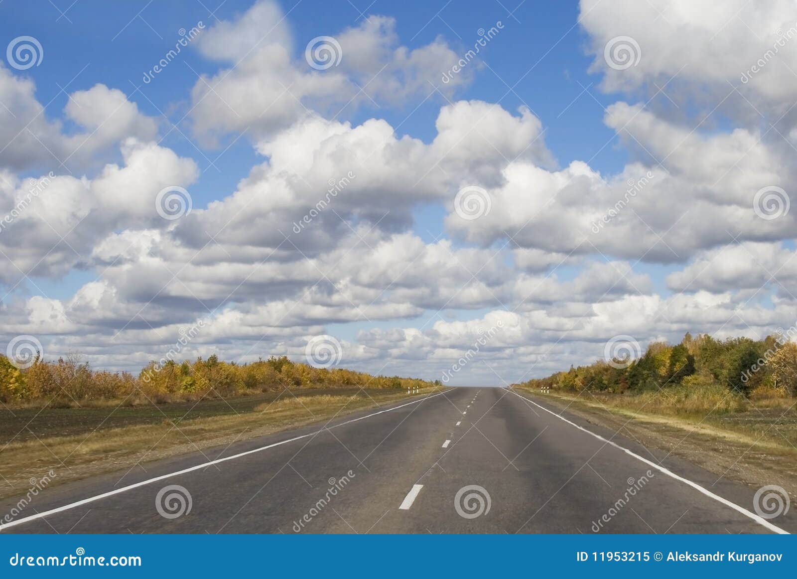 Road and Cloud Sky in Summer Day Stock Image - Image of clouds, point ...