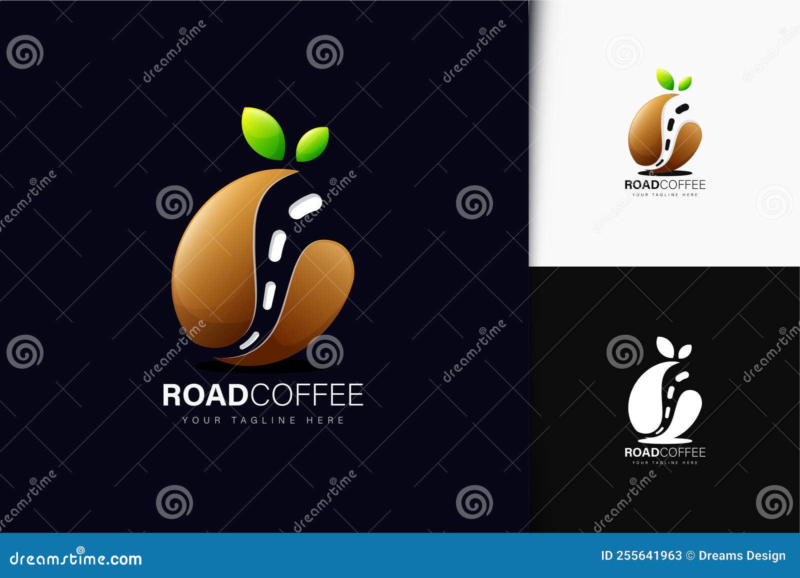 Road Coffee Logo Design with Gradient Stock Vector - Illustration of ...