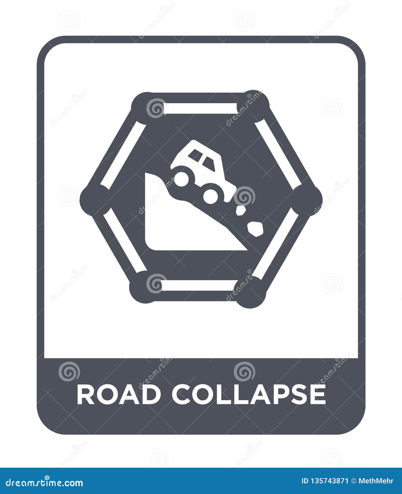 Road Collapse Icon In Trendy Design Style. Road Collapse Icon Isolated ...
