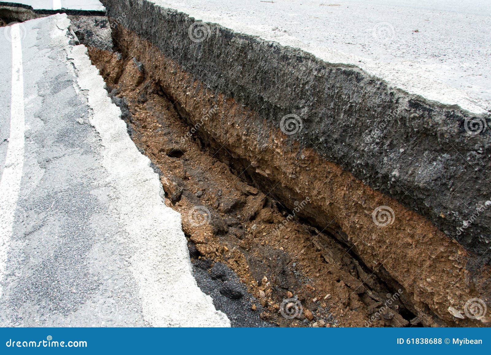 Road collapses stock photo. Image of geology, brown, crust - 61838688