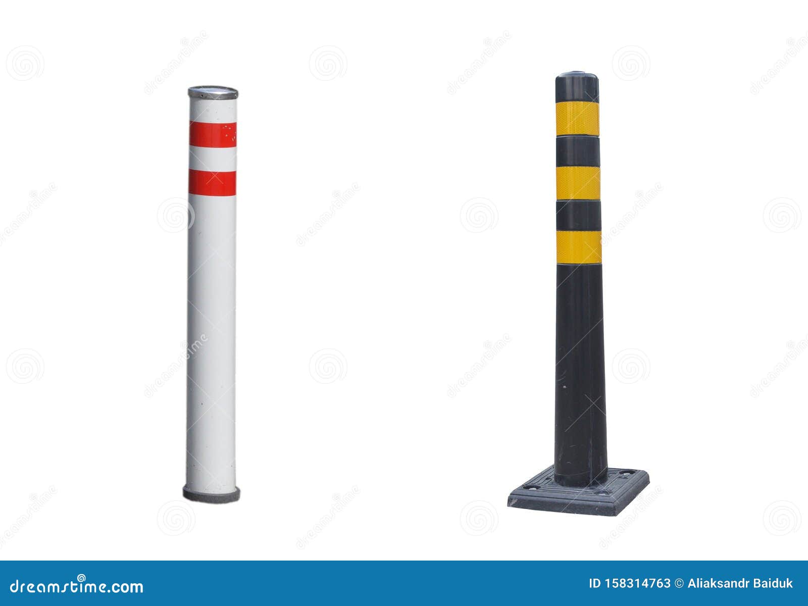Road Column, Traffic Restriction. Isolate on White Background Stock ...