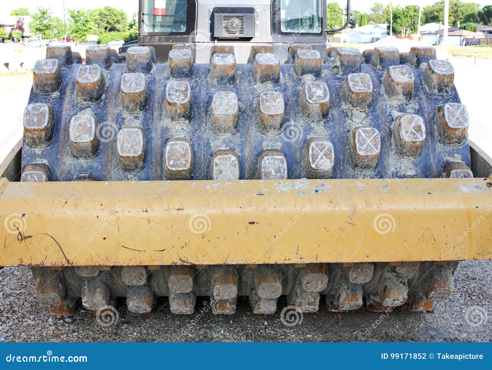 Road Compactor Wheel Close-up for Construction Stock Photo - Image of ...
