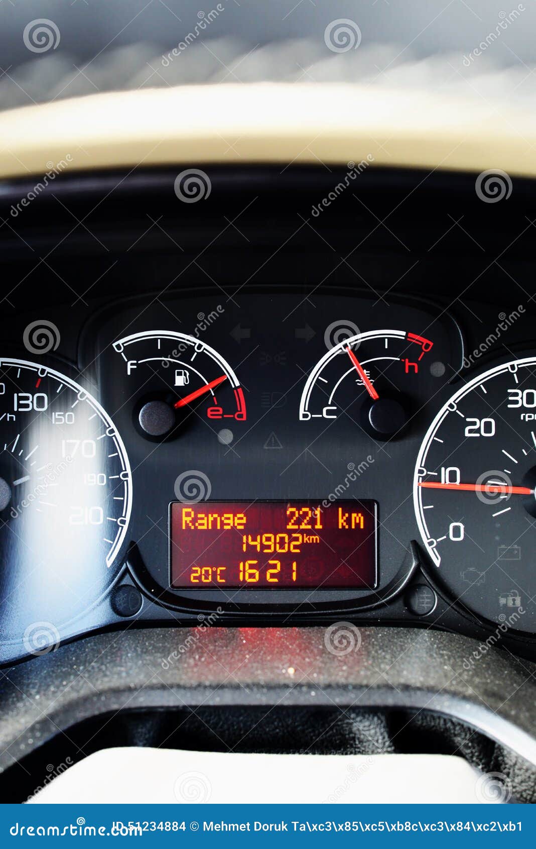 Road Computer on Car Dashboard Stock Photo - Image of illuminated ...