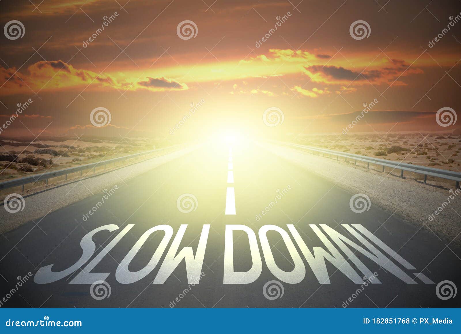Highway/ Road Concept - Slow Down! Stock Illustration - Illustration of ...