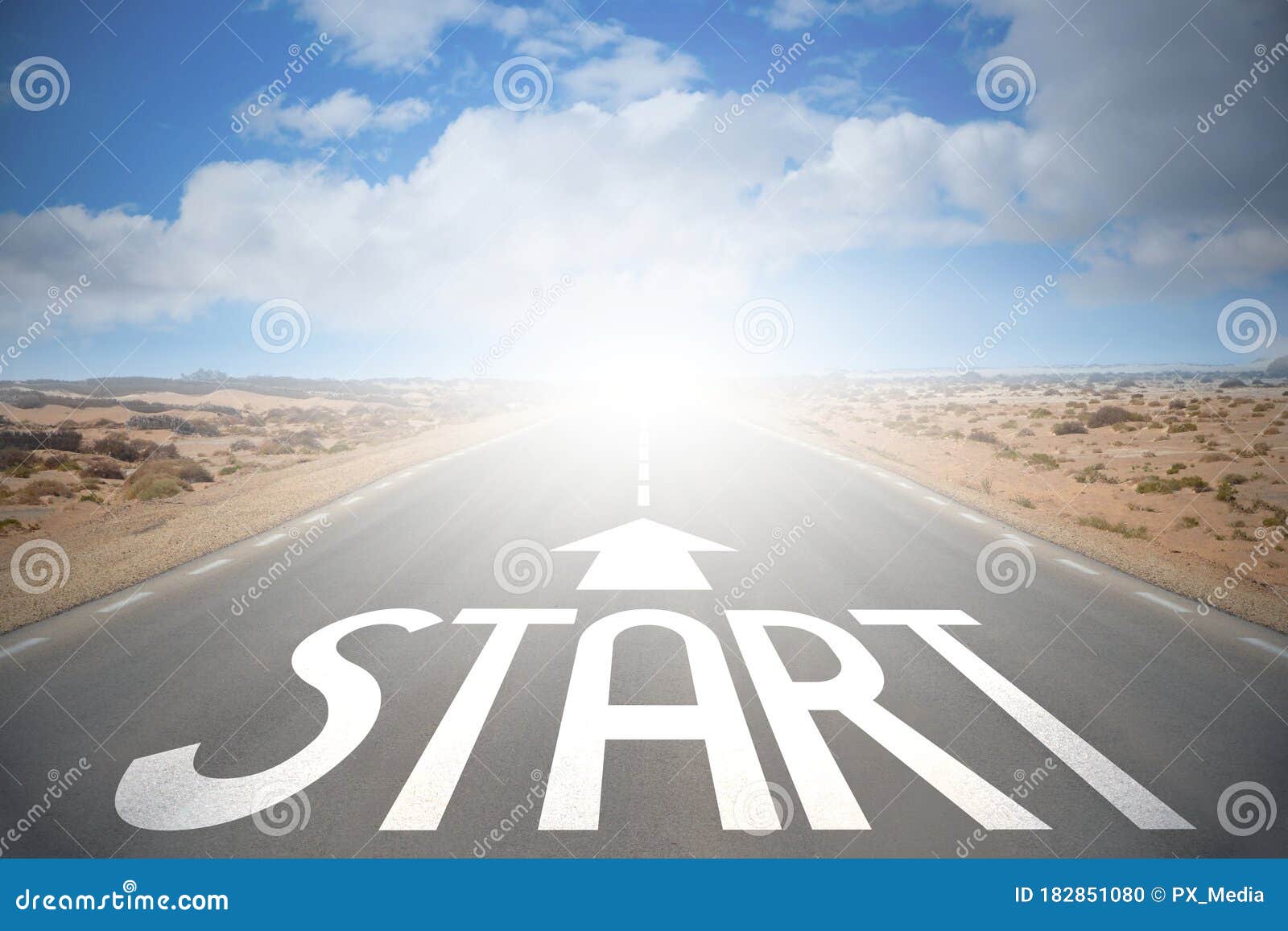 Highway/ Road Concept - Start Stock Photo - Image of asphalt, straight ...