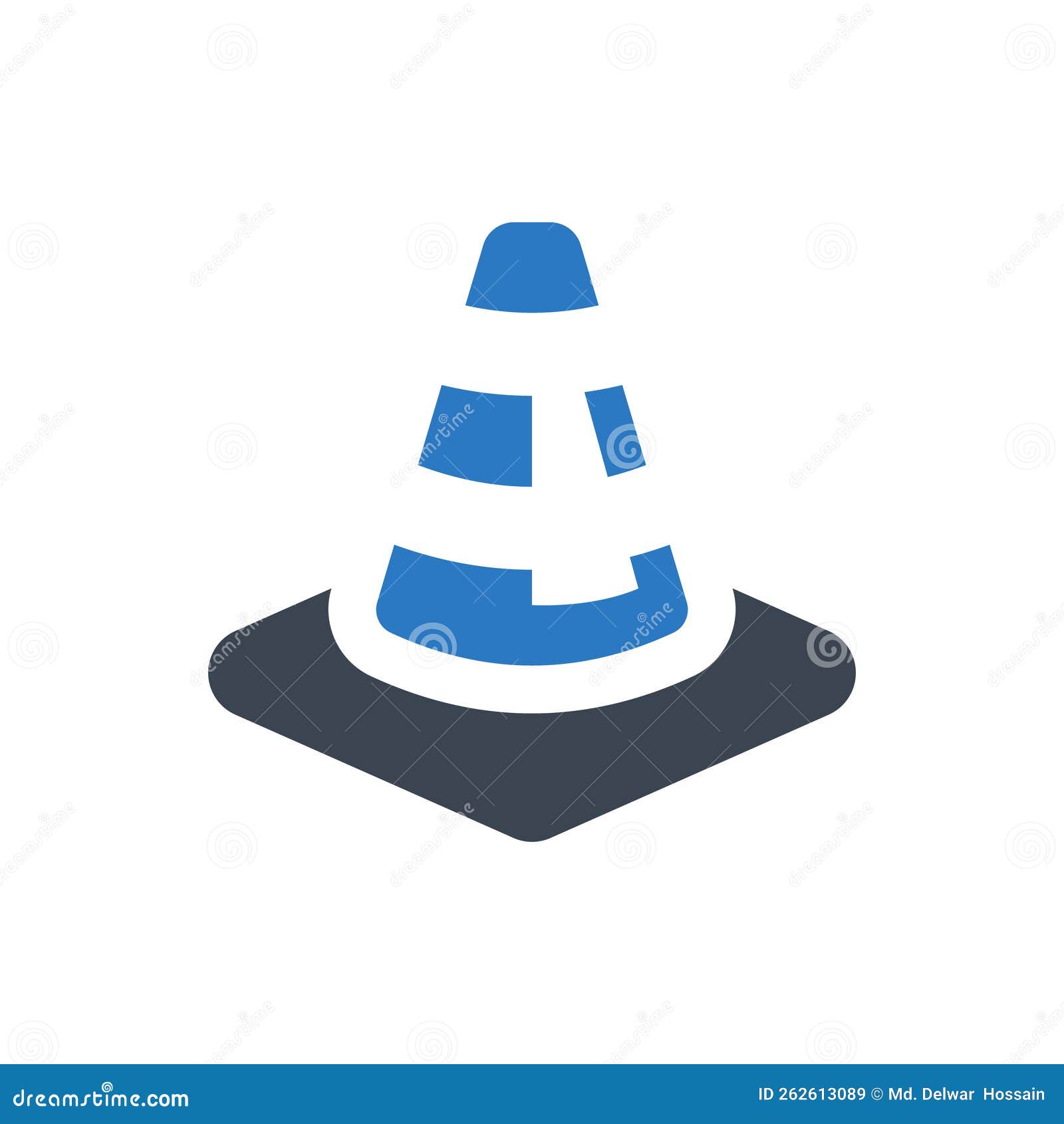 Road cone alert icon stock vector. Illustration of vector - 262613089