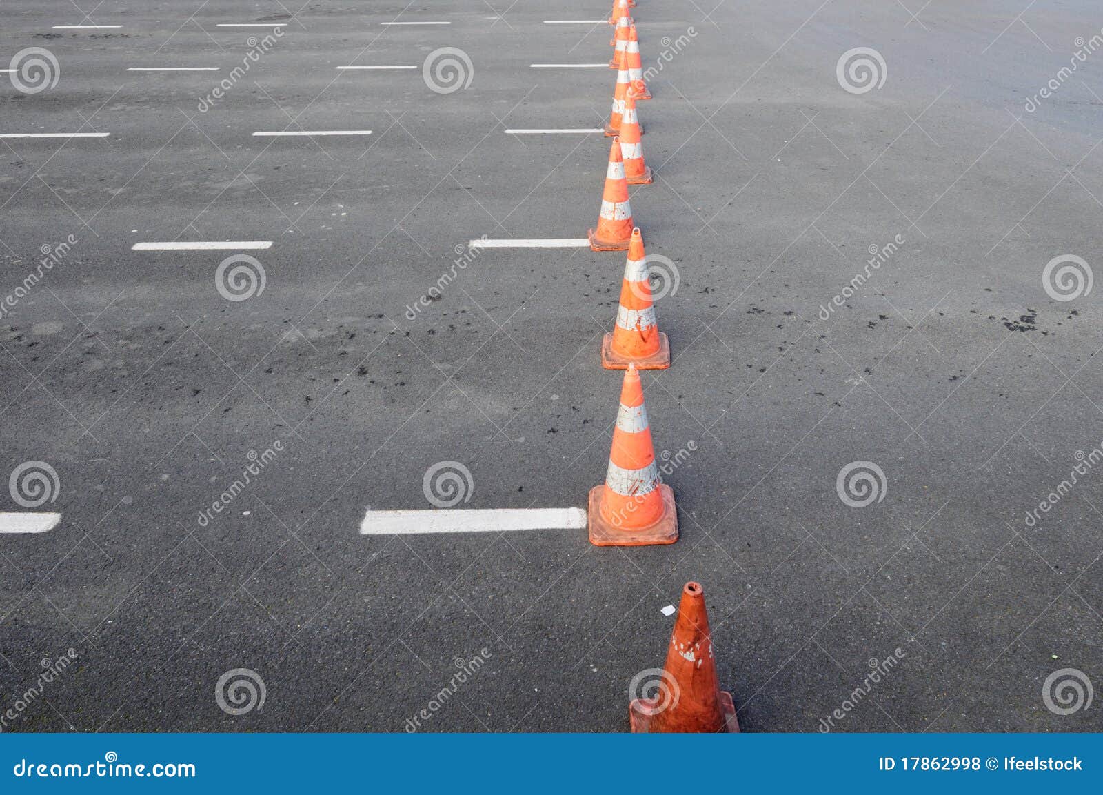 Road cone on asphalt stock photo. Image of emergency - 17862998