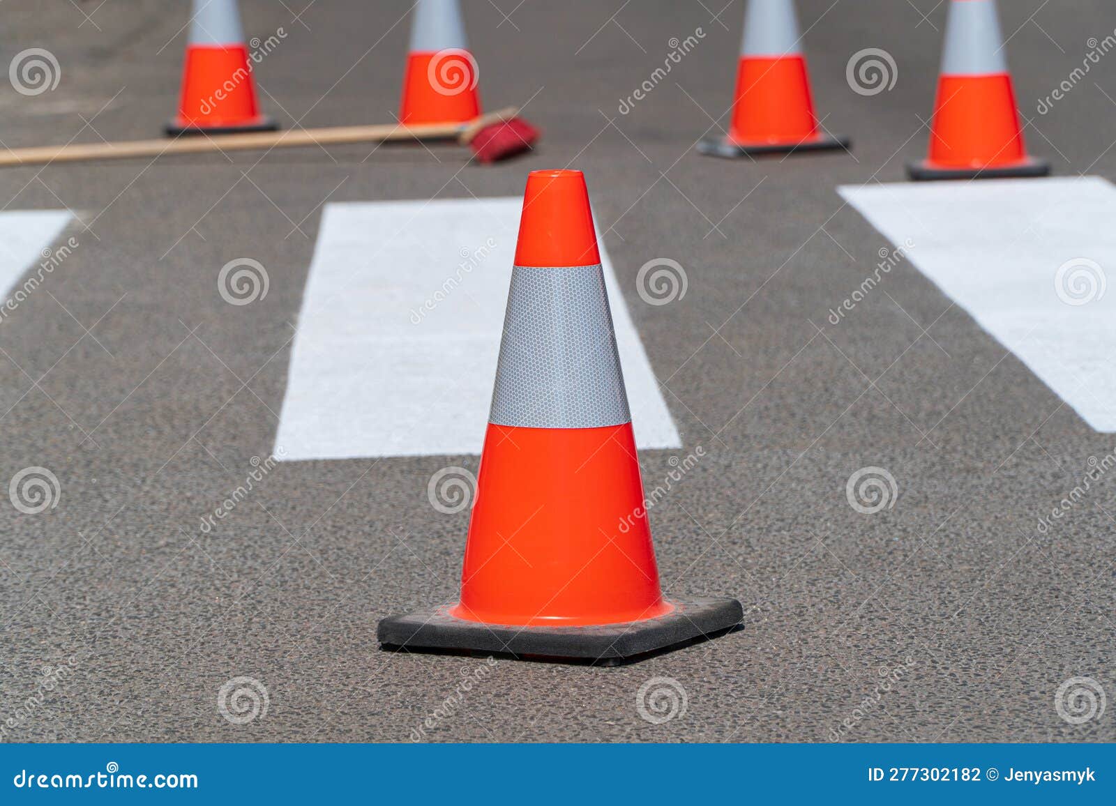 A Road Cones on the Road. Road Construction Stock Photo - Image of work ...