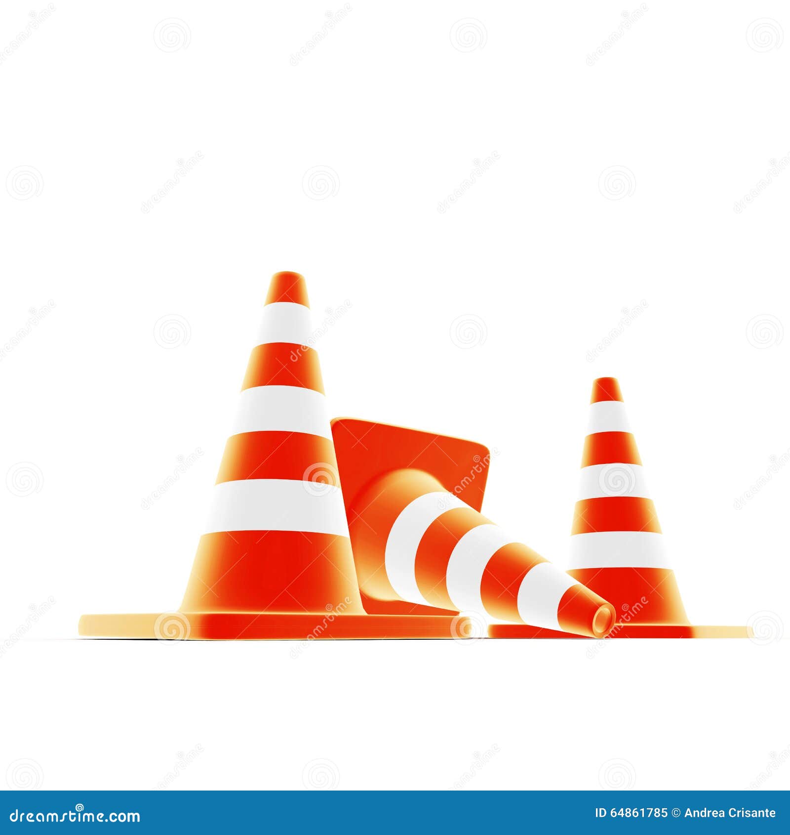 Road cones stock illustration. Illustration of caution - 64861785