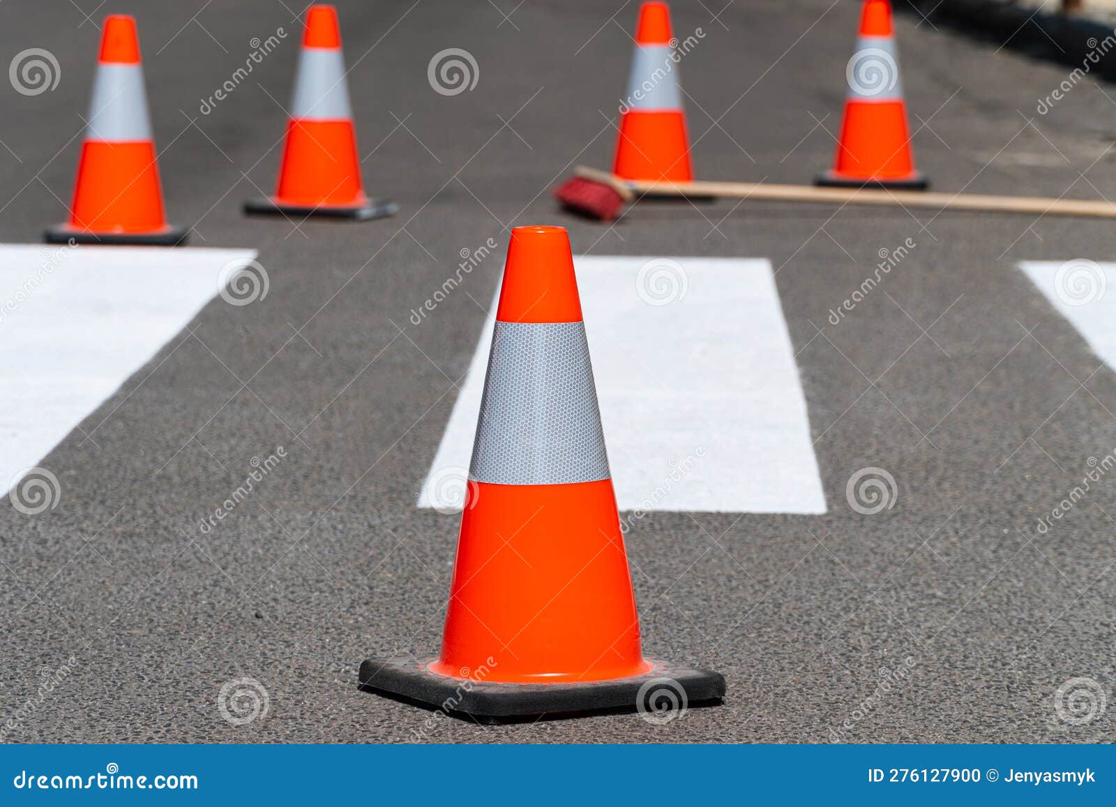 A Road Cones on the Road. Road Surface Repair Stock Photo - Image of ...