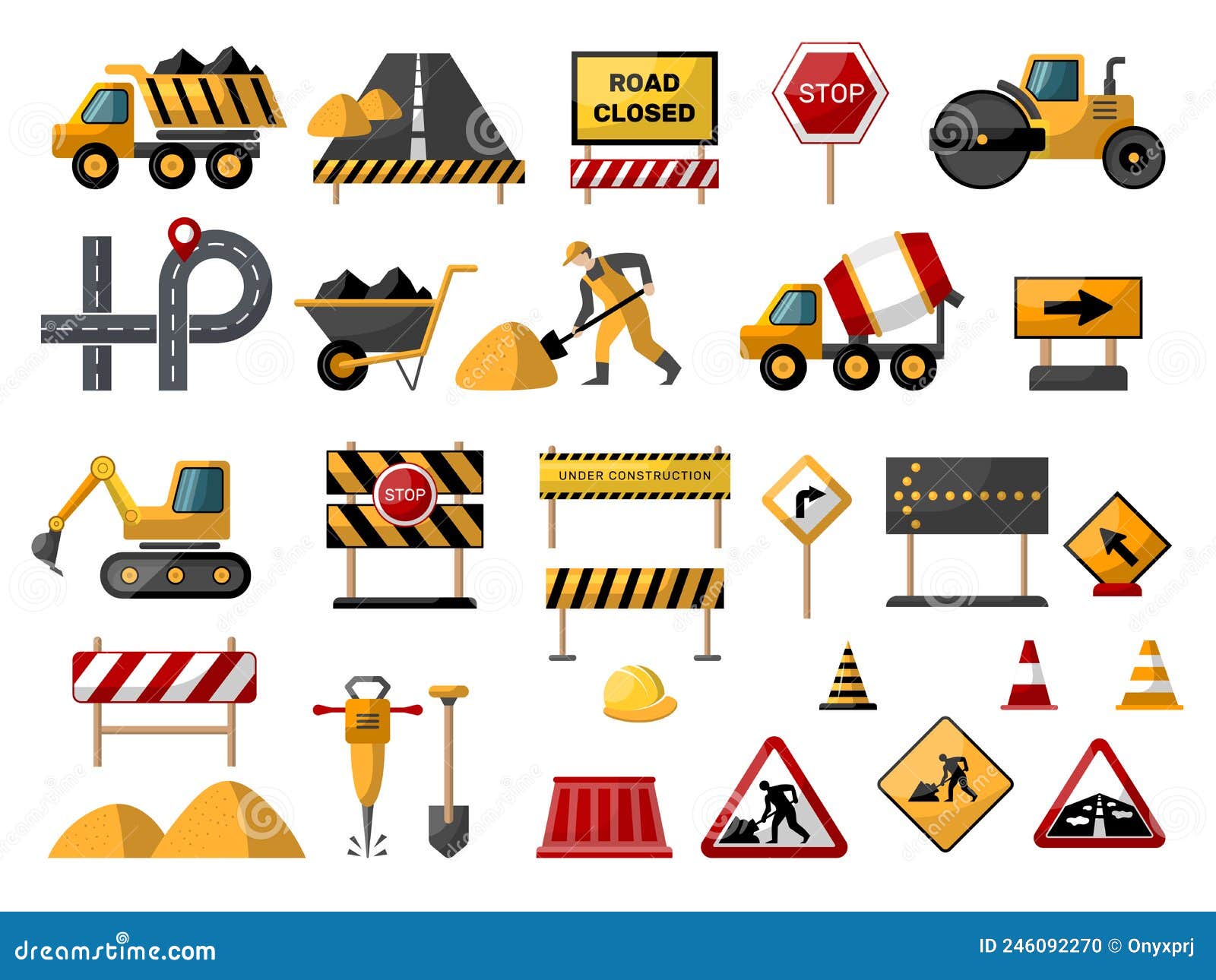 Road Constructing. Professional Tools for Repair Street Roads ...