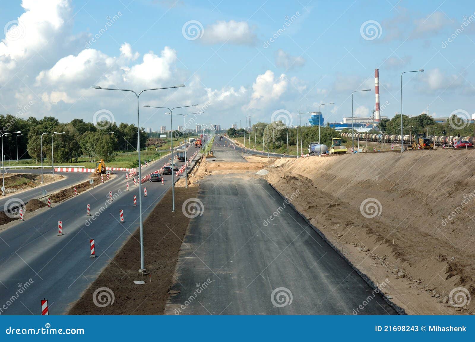 Road construction stock image. Image of engineering, architecture ...