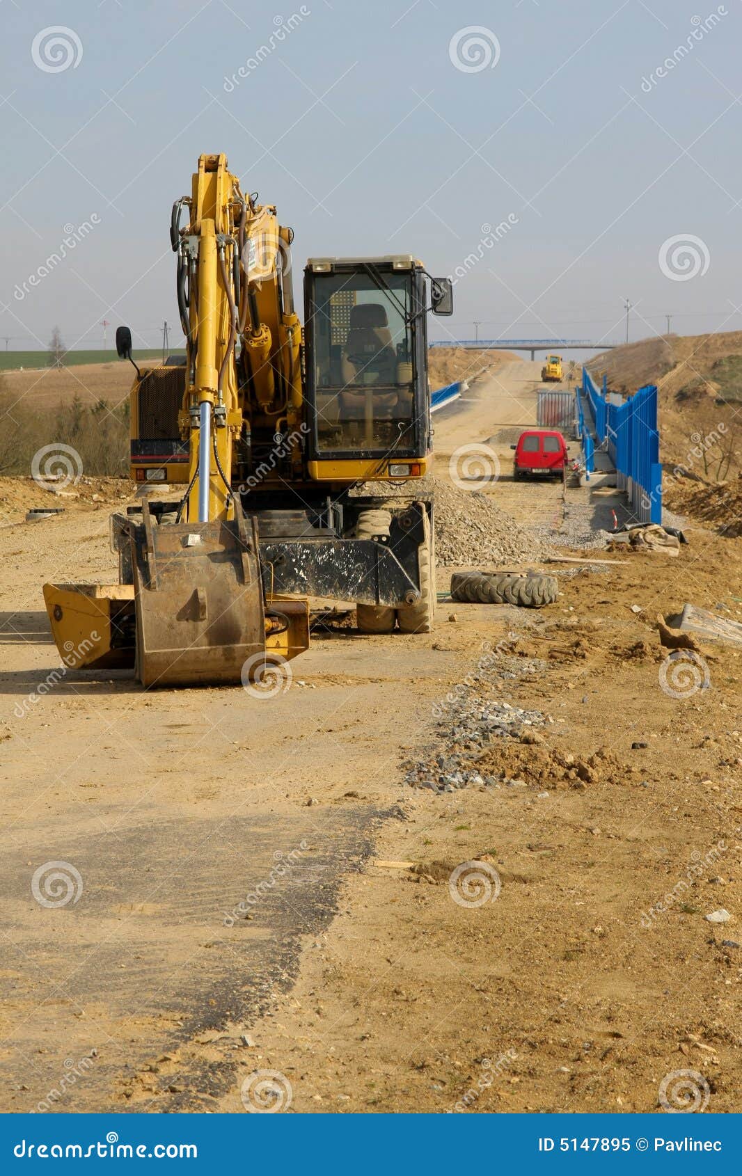 Road construction stock image. Image of heavy, power, shovel - 5147895