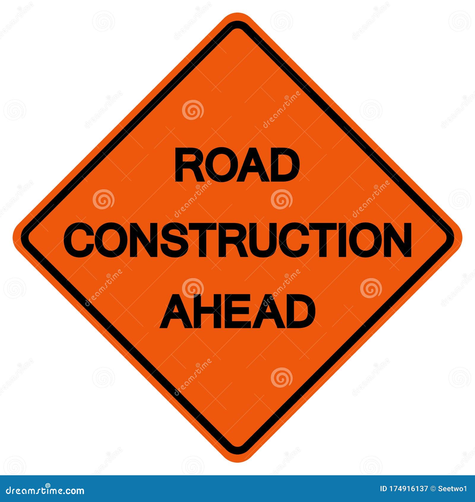 Road Construction Ahead Traffic Road Symbol Sign Isolate on White ...