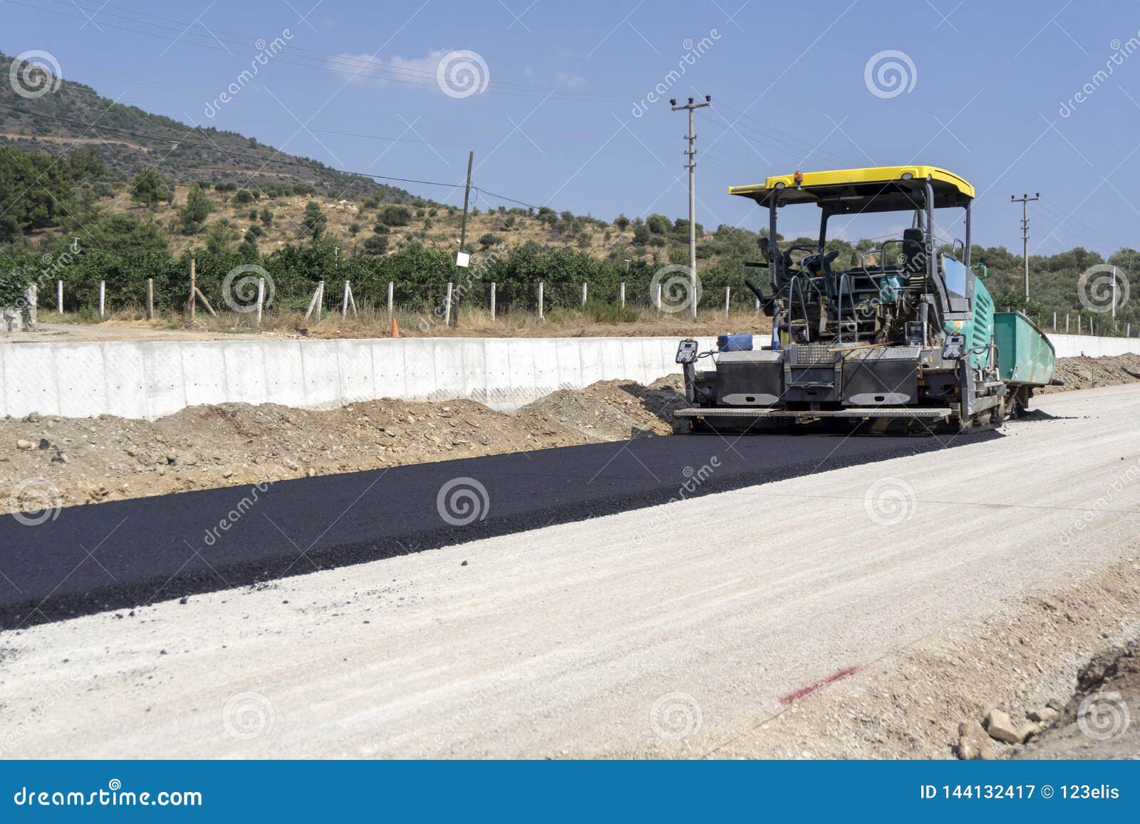 Asphalt Paving Machine stock image. Image of manual - 144132417
