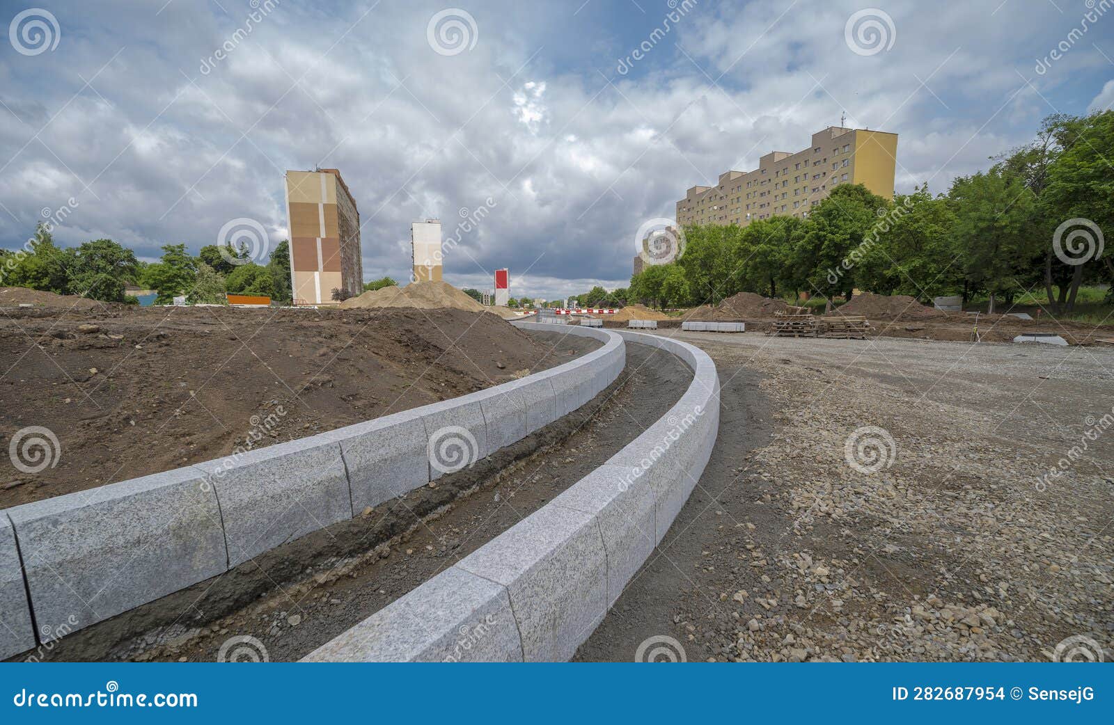 Road Construction in the City. Visible Structure of the Future ...