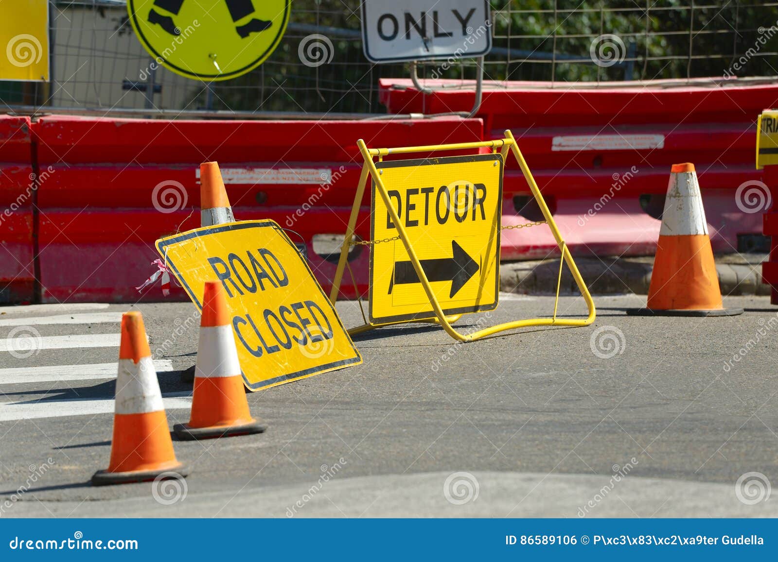 Road Construction detour stock photo. Image of build - 86589106