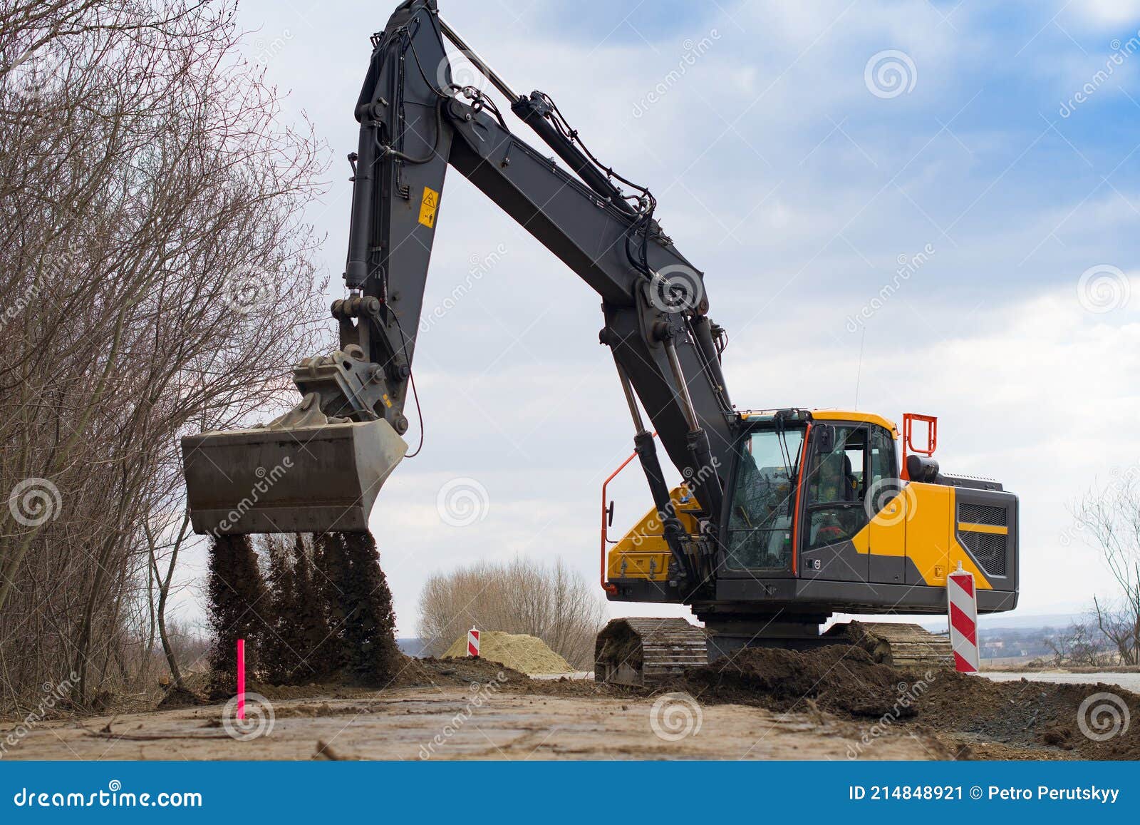 Road construction stock image. Image of earth, excavate - 214848921