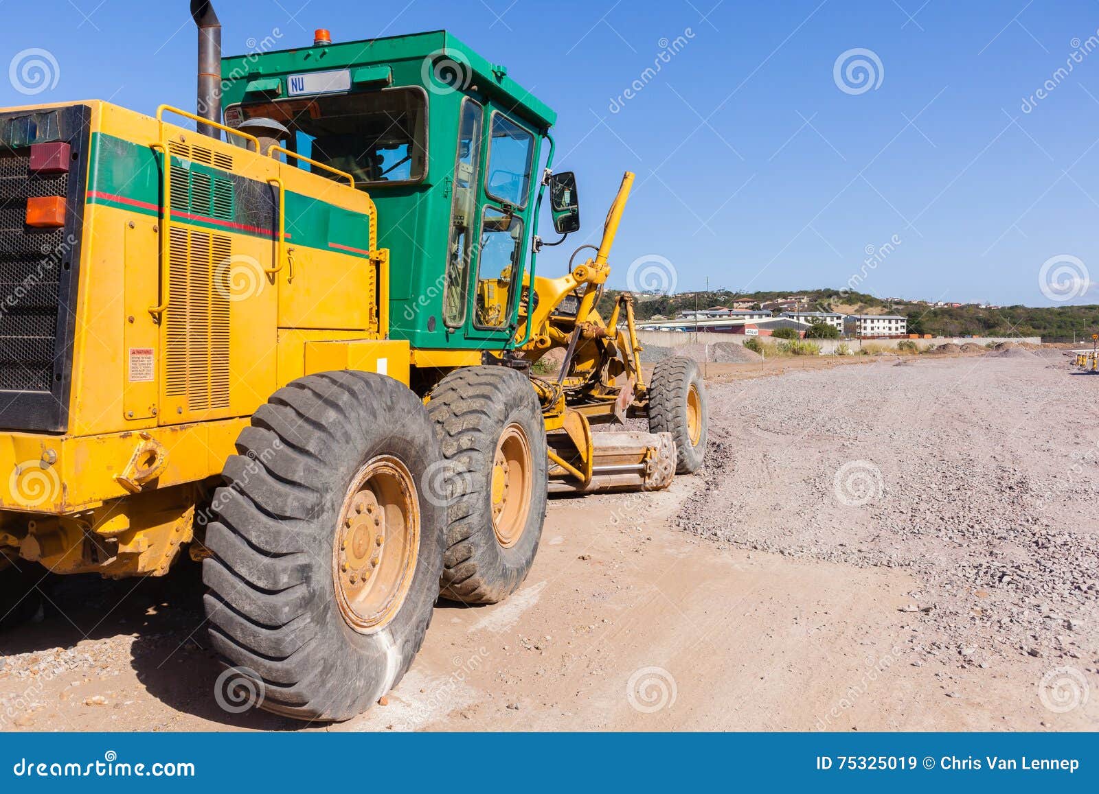 Road Construction Grader stock image. Image of vehicle - 75325019