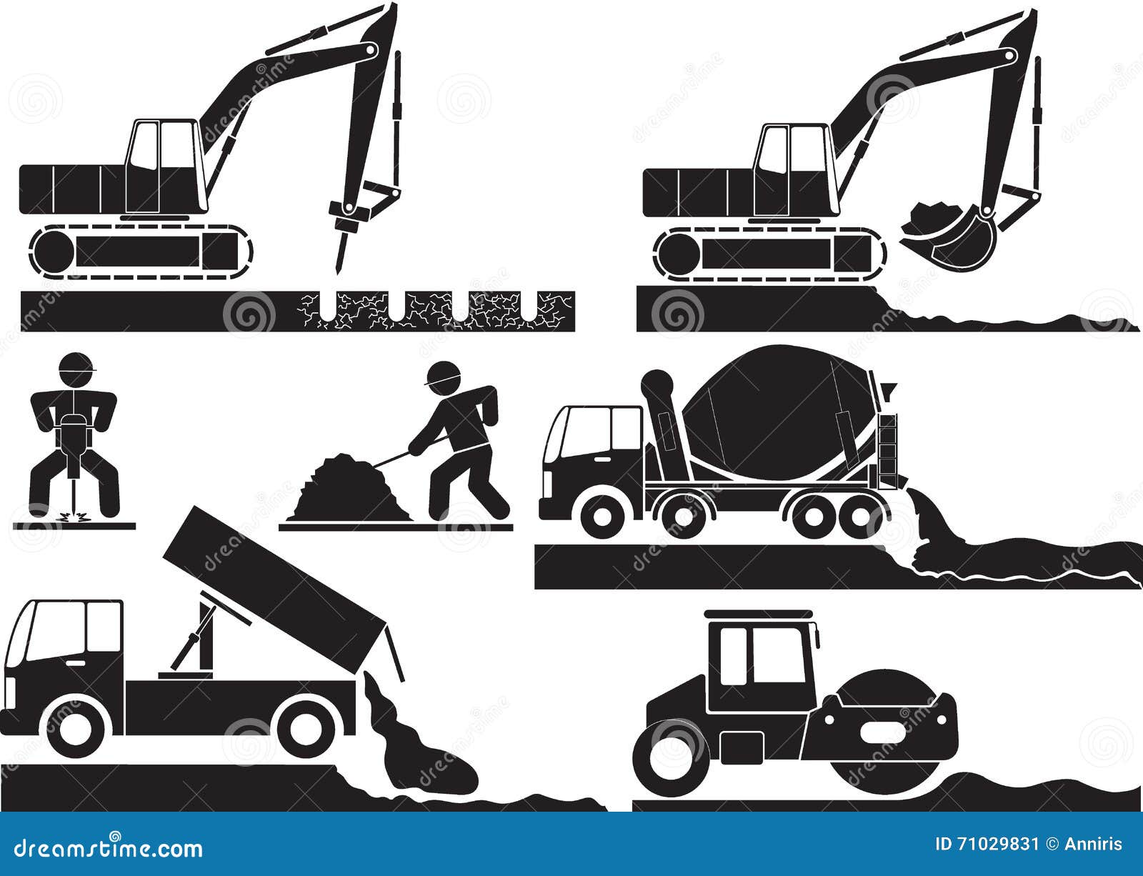 Road construction stock vector. Illustration of repair - 71029831